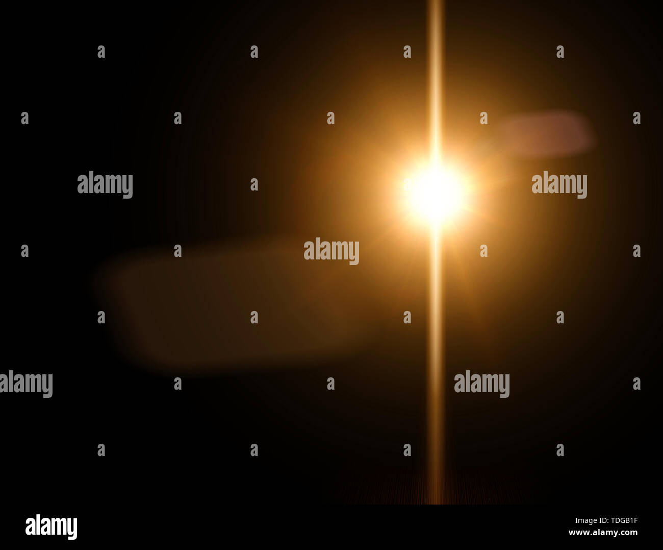 Lights and stars in the night. Lens refraction effect. Stars in the sky ...