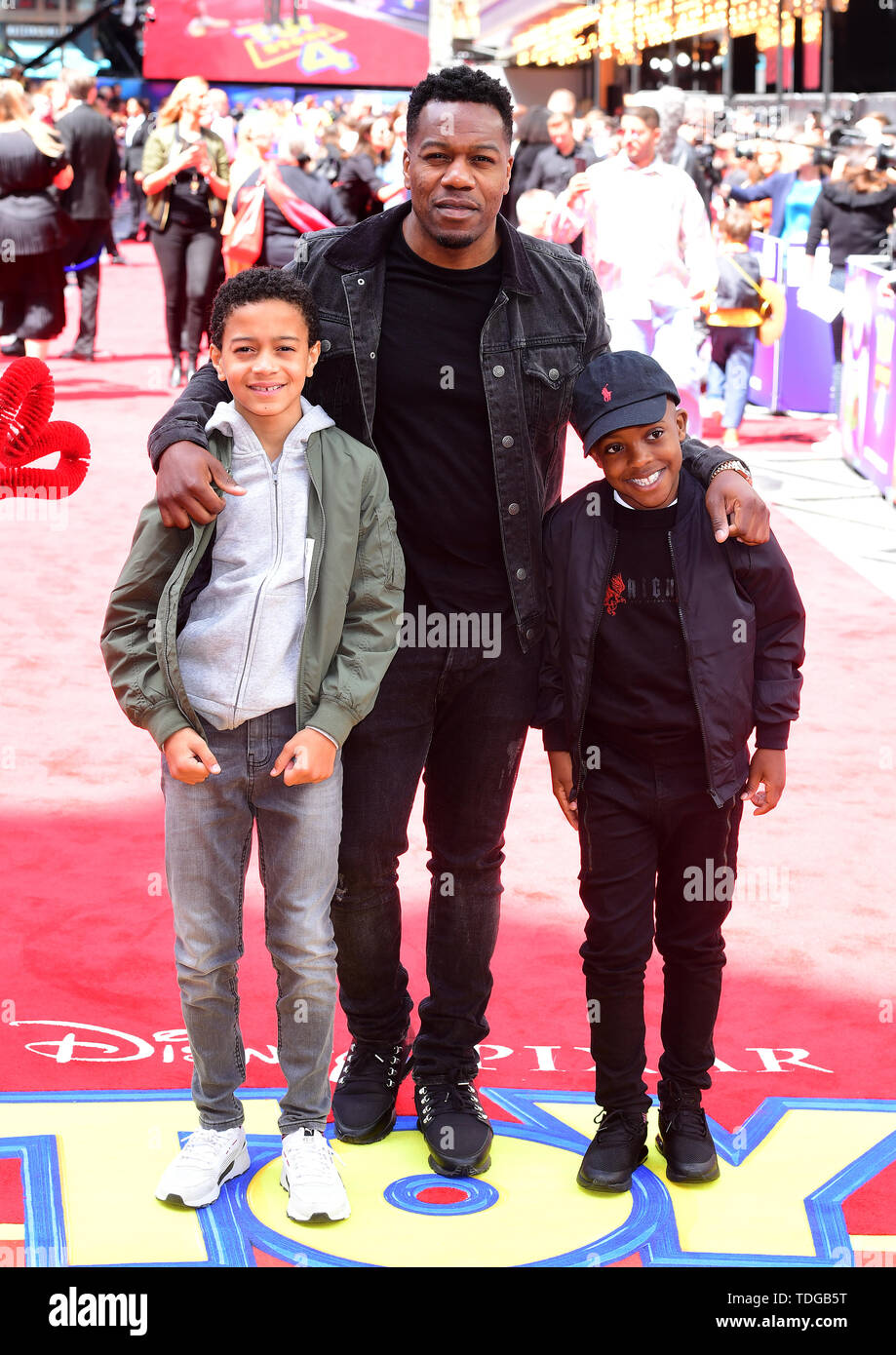 DJ Locksmith (centre) attending the Toy Story 4 Premiere at Odeon Luxe ...