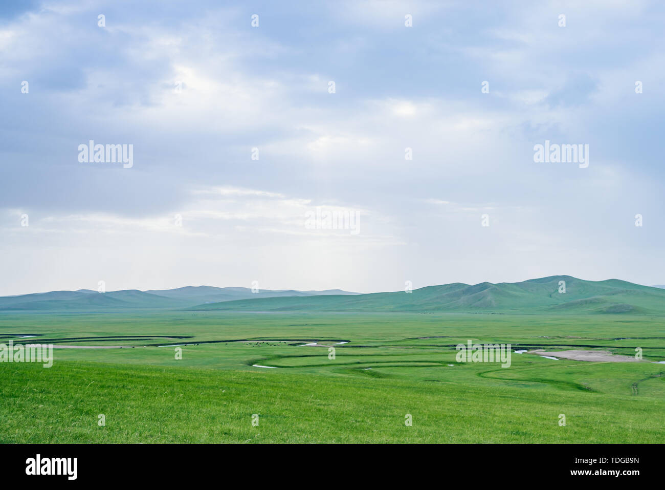 Hulunbuir grasslands and rivers, Inner Mongolia, China Stock Photo - Alamy