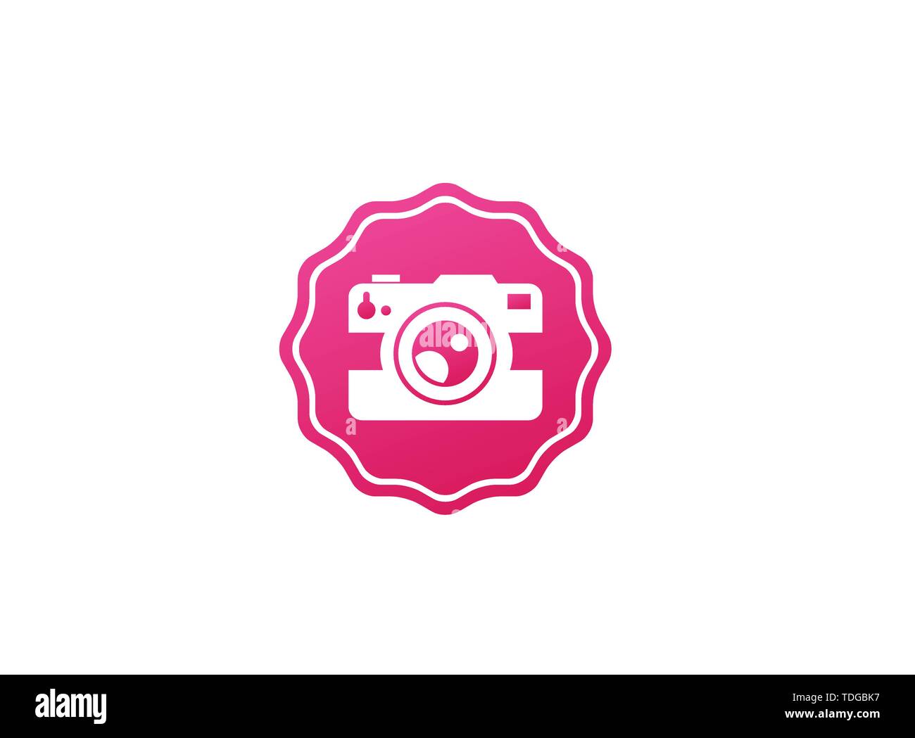Photographe an old style camera logo design illustration in the shape ...