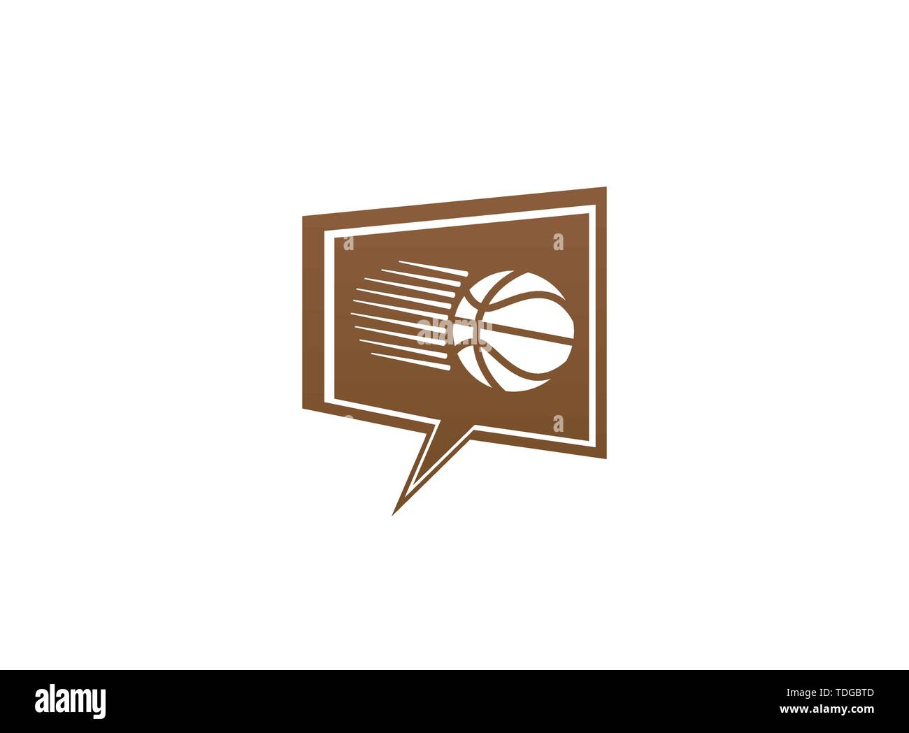 Basketball shoot in a chat icon for logo design illustration Stock ...