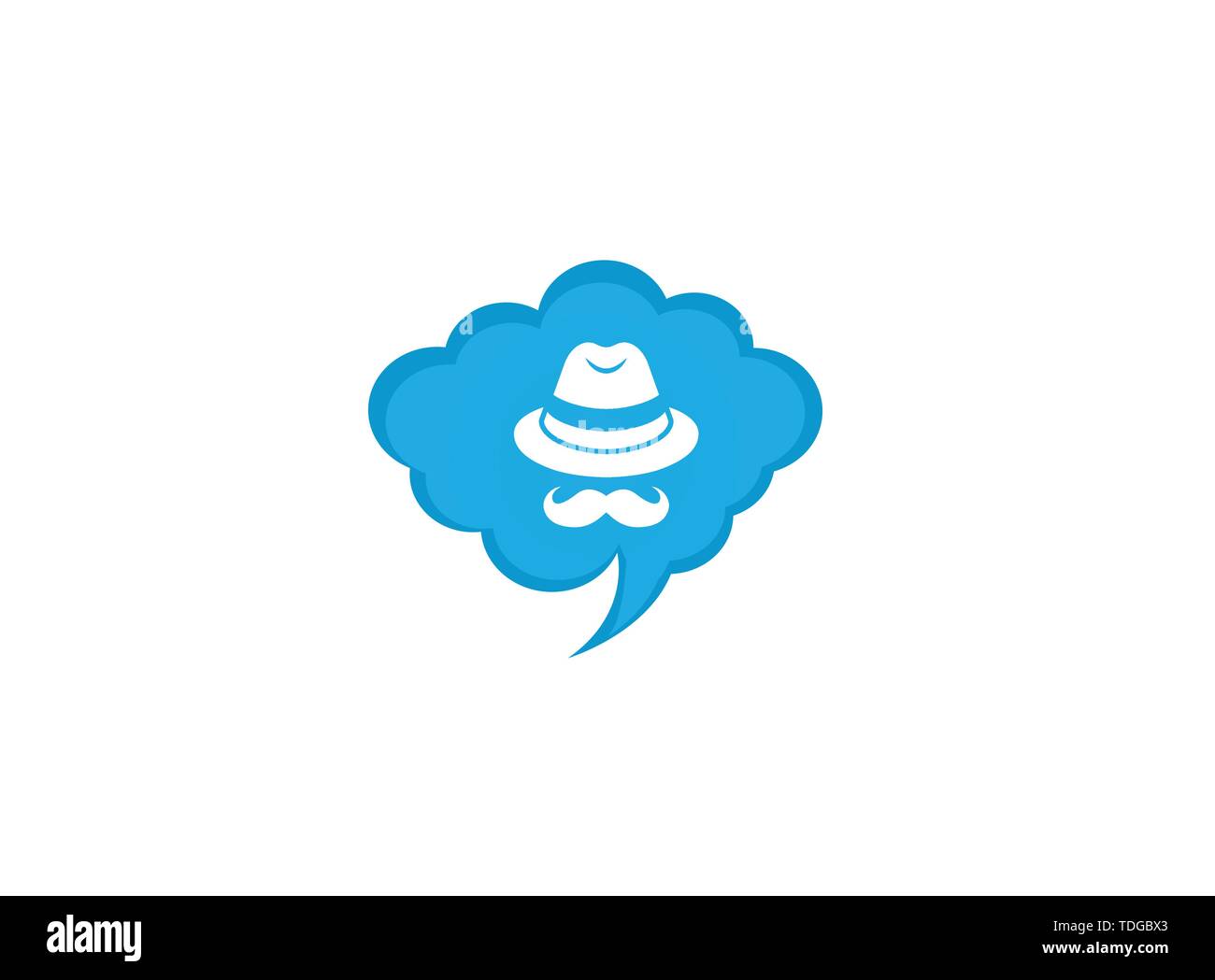 inspector with hat and mustache for logo design illustration, detector ...