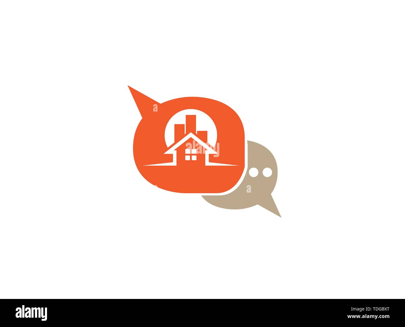 home symbol a big sun behind the house logo design, city or town ...