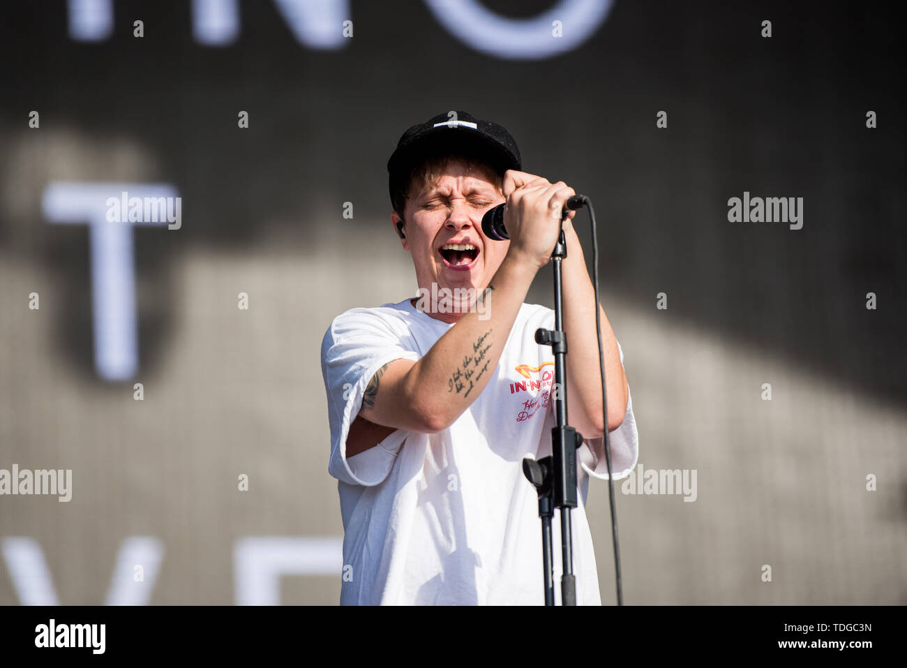 Conor Mason, singer of the British alternative rock band Nothing But ...