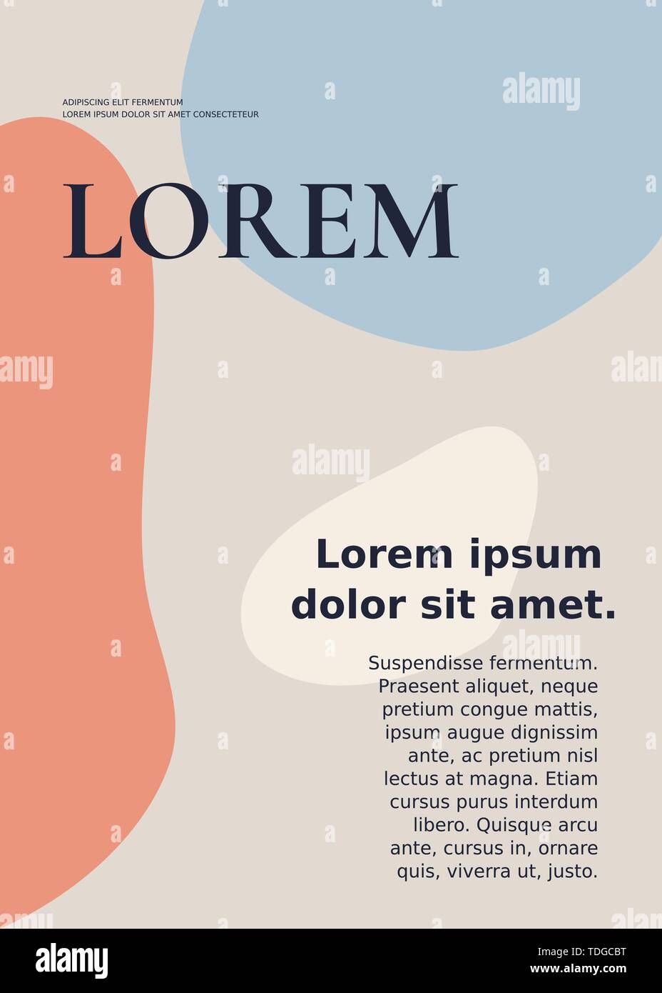 Organic shapes in pastel colors with sample text layout. Modern and ...