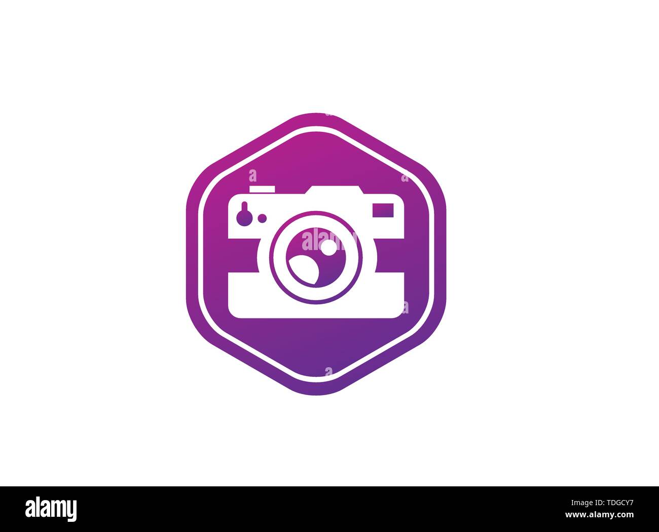 Photographe an old style camera logo design illustration in the shape ...