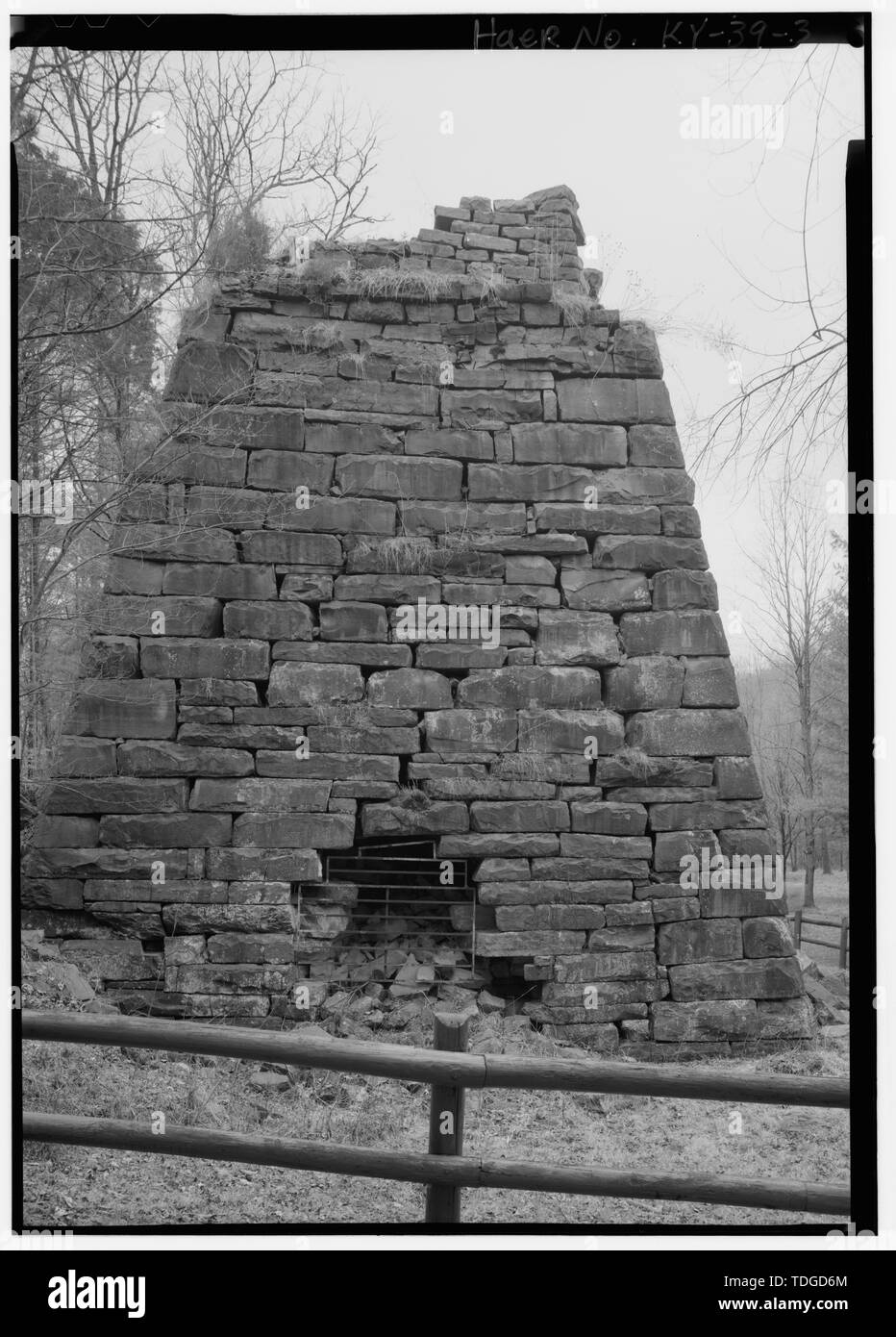 NORTH WALL LOOKING SOUTH. - Clear Creek Furnace, Salt Lick, Bath County ...