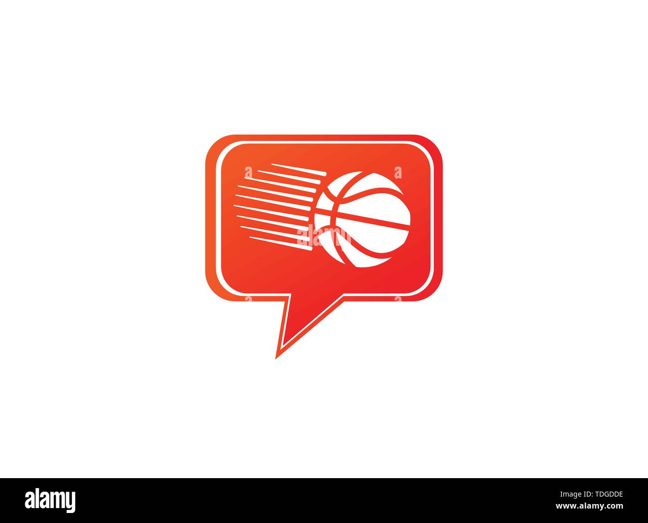 Basketball shoot in a chat icon for logo design illustration Stock ...