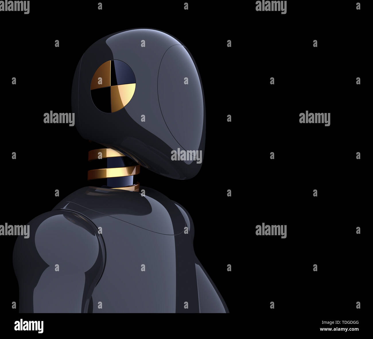 Robot futuristic black cyborg bot android crush test dummy character ...