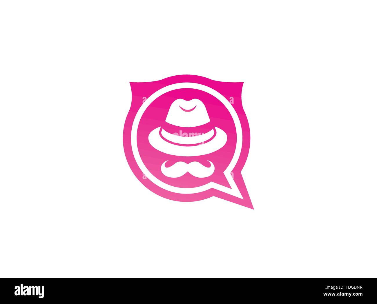 inspector with hat and mustache for logo design illustration, detector ...