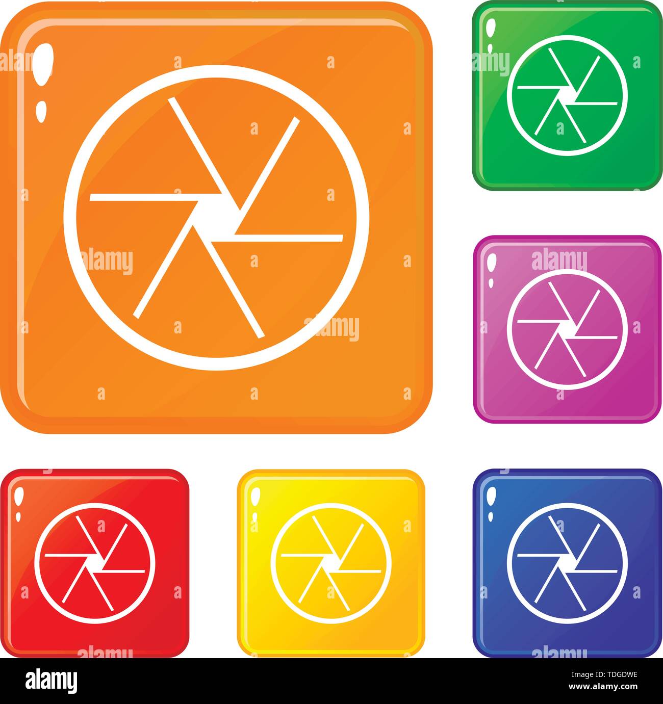 Round objective icons set vector color Stock Vector Image & Art - Alamy