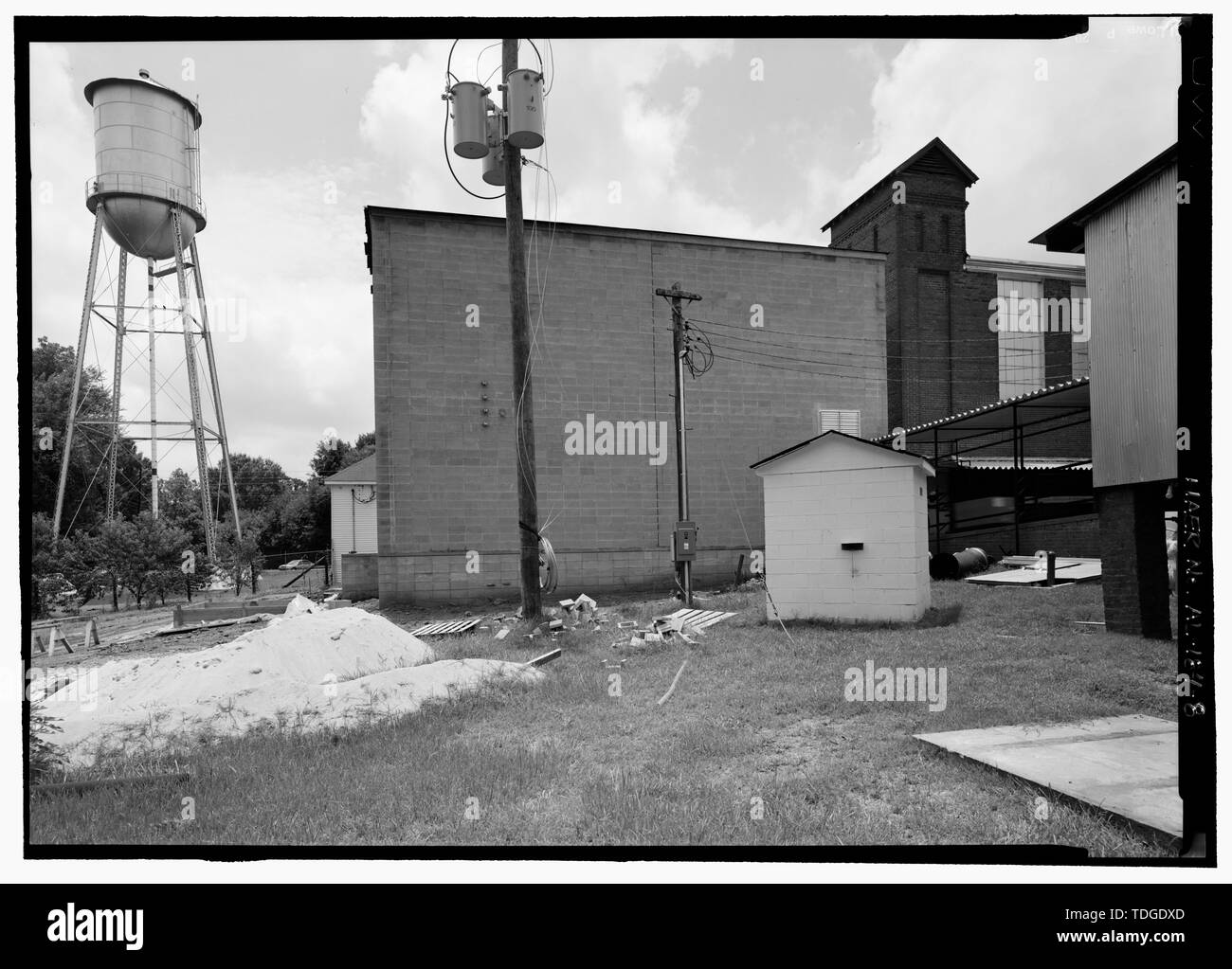 Cotton mill water tower Black and White Stock Photos & Images - Alamy