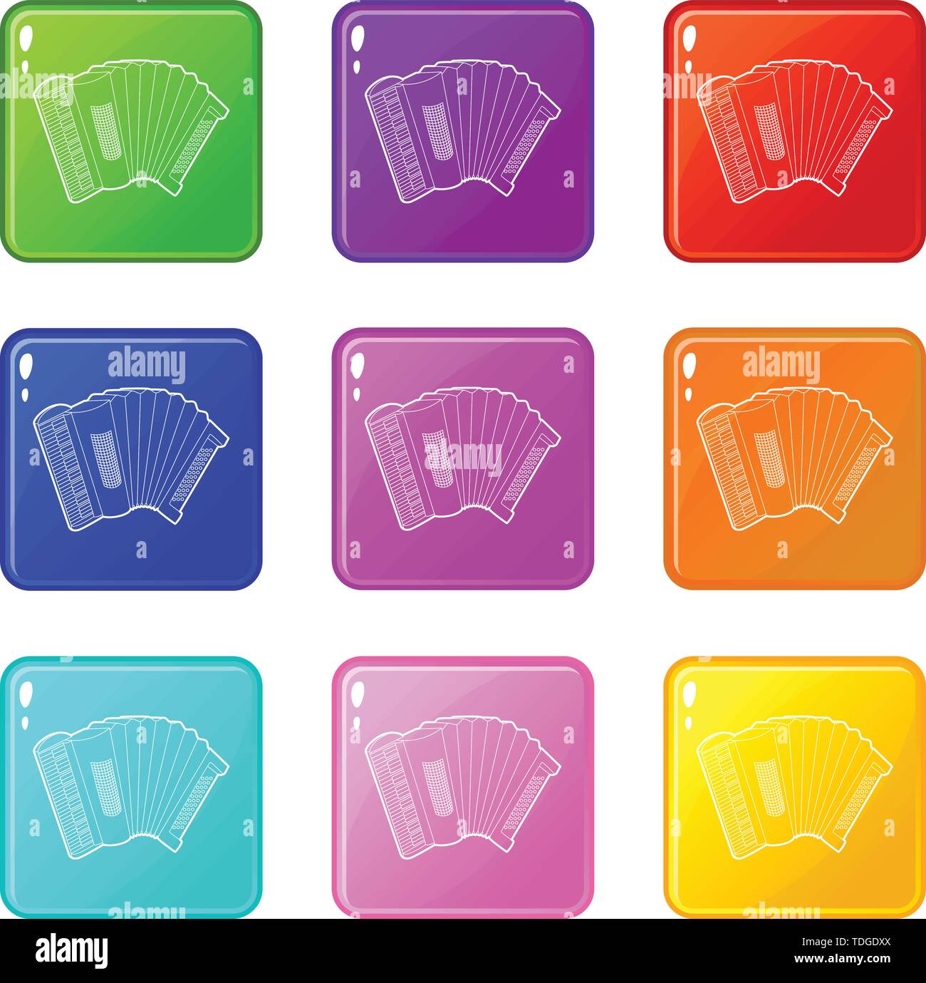 Accordion icons set 9 color collection Stock Vector Image & Art - Alamy