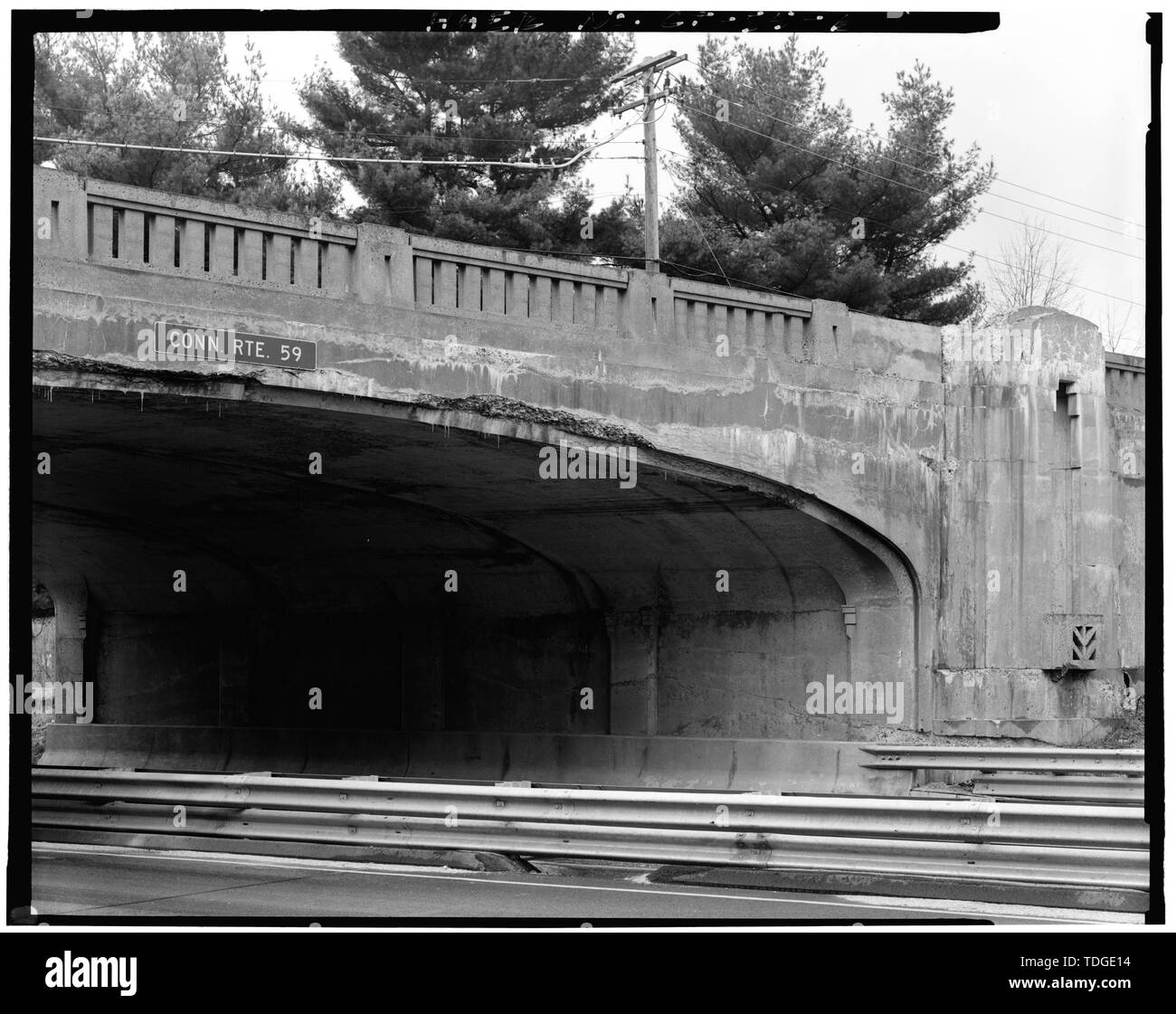 NORTHEAST ELEVATION (PART), VIEW NORTH - Merritt Parkway, Bridge No ...