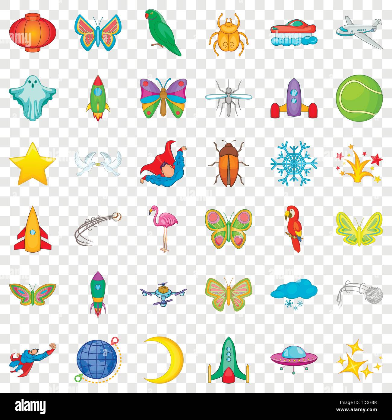 Fly icons set, cartoon style Stock Vector Image & Art - Alamy