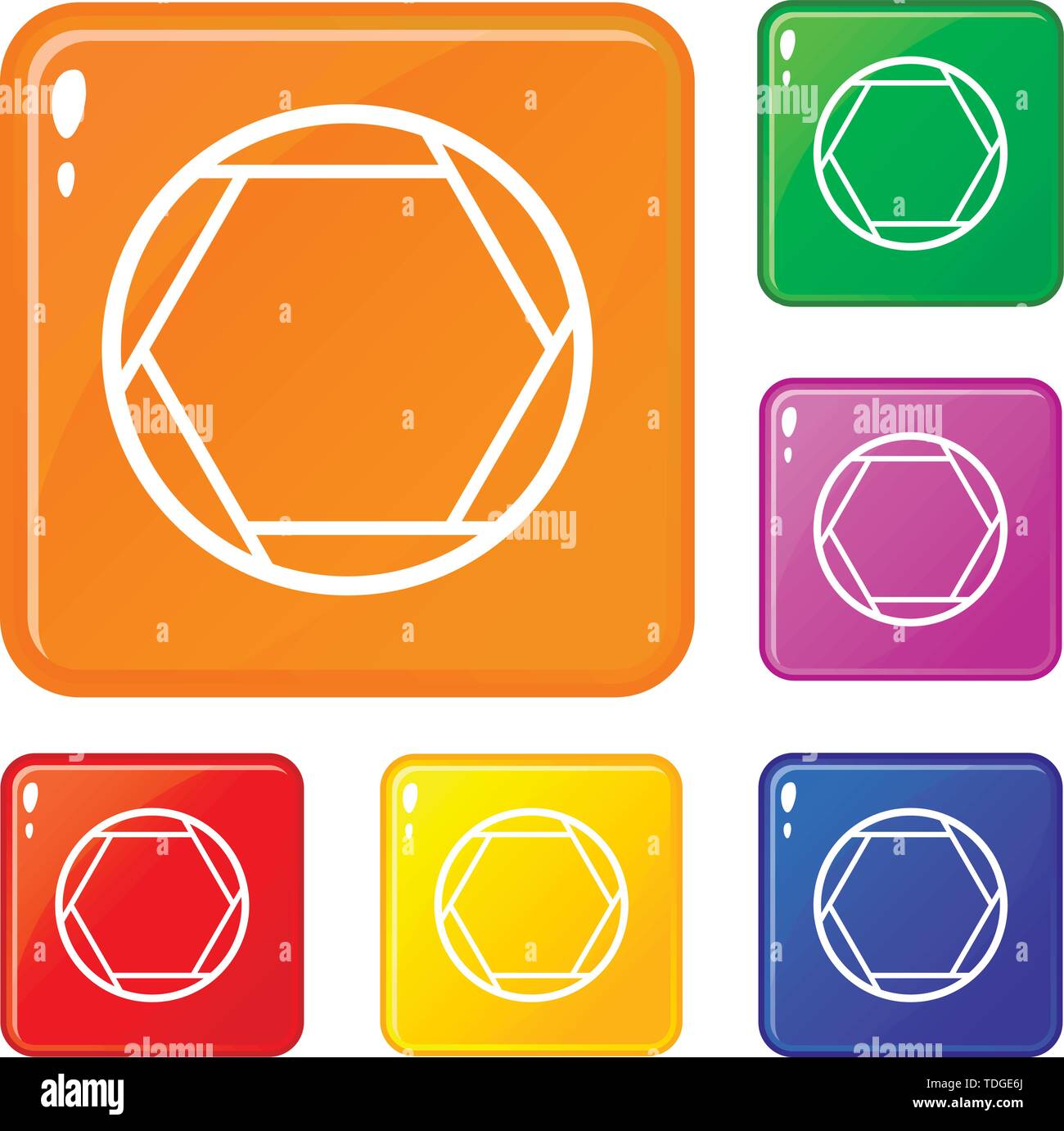 Closed objective icons set vector color Stock Vector Image & Art - Alamy