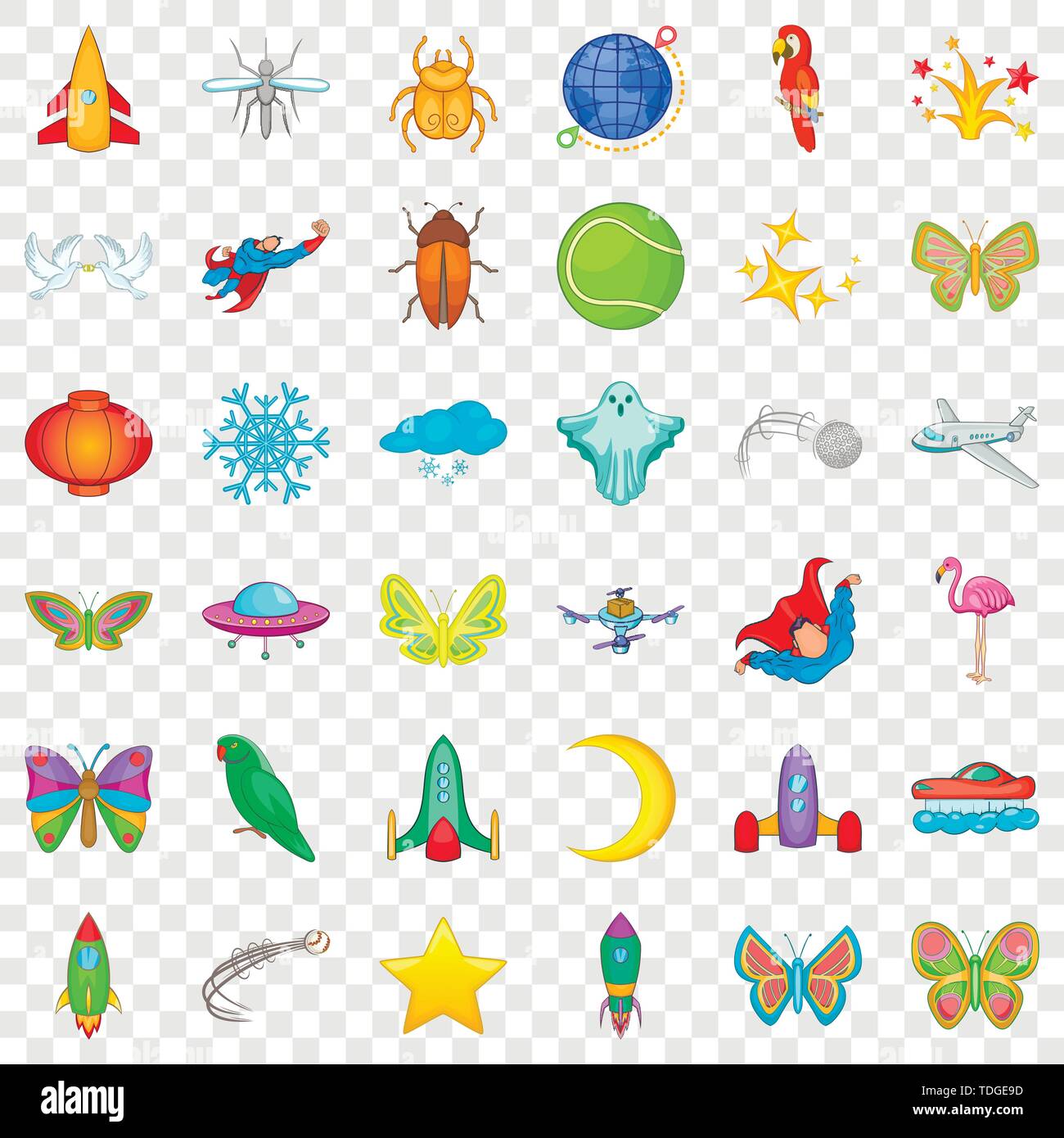 Moon icons set, cartoon style Stock Vector Image & Art - Alamy