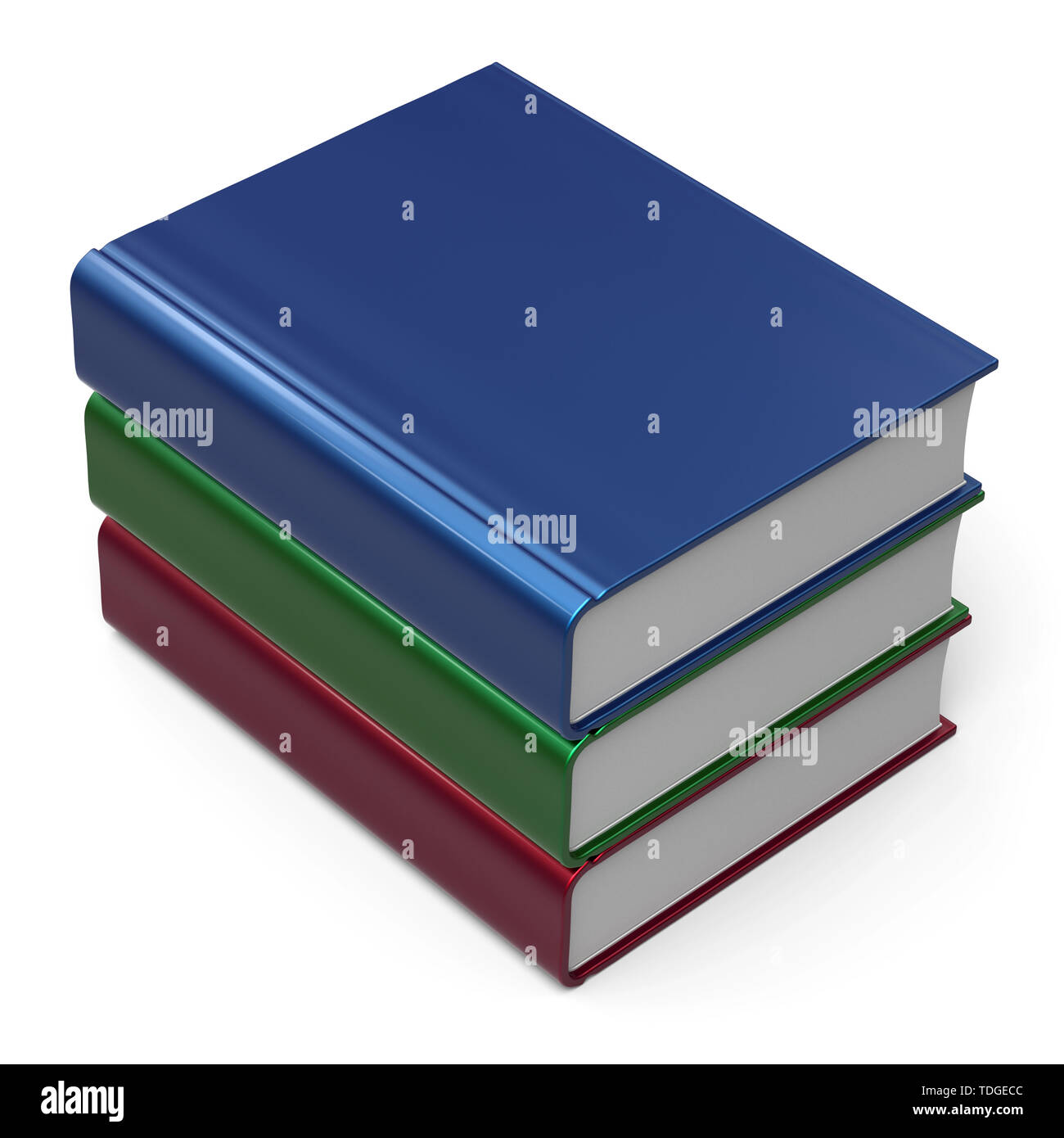 Books stack three 3 colorful blank cover. School learning information ...