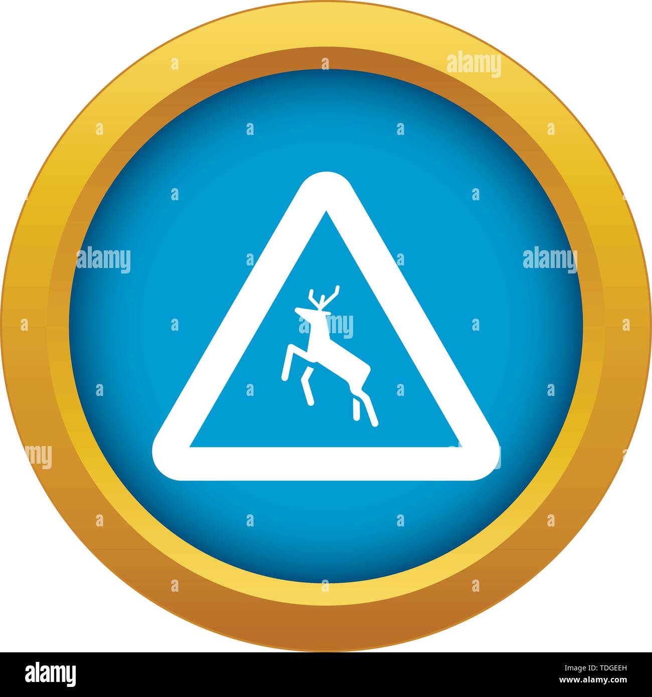 Deer traffic warning sign icon blue vector isolated Stock Vector Image ...