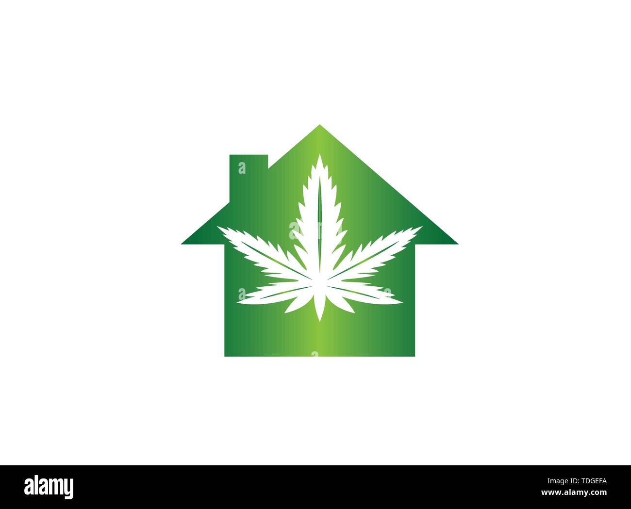 Medical Marijuana Cannabis hemp Logo design illustration in a home ...