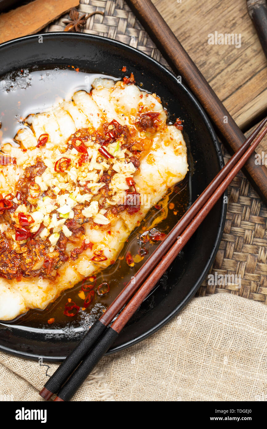 Spicy boiled fish Stock Photo - Alamy