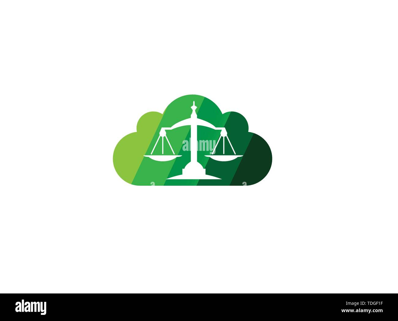 Balance symbol scales logo design illustration, law symbol in a cloud ...