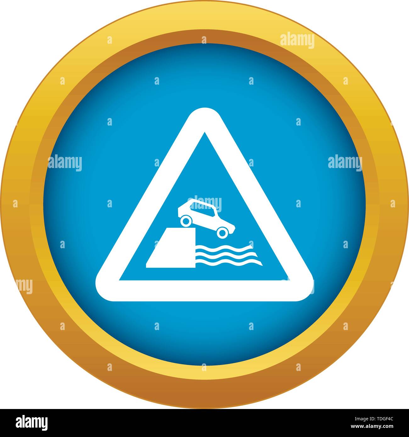 Riverbank traffic sign icon blue vector isolated Stock Vector Image ...