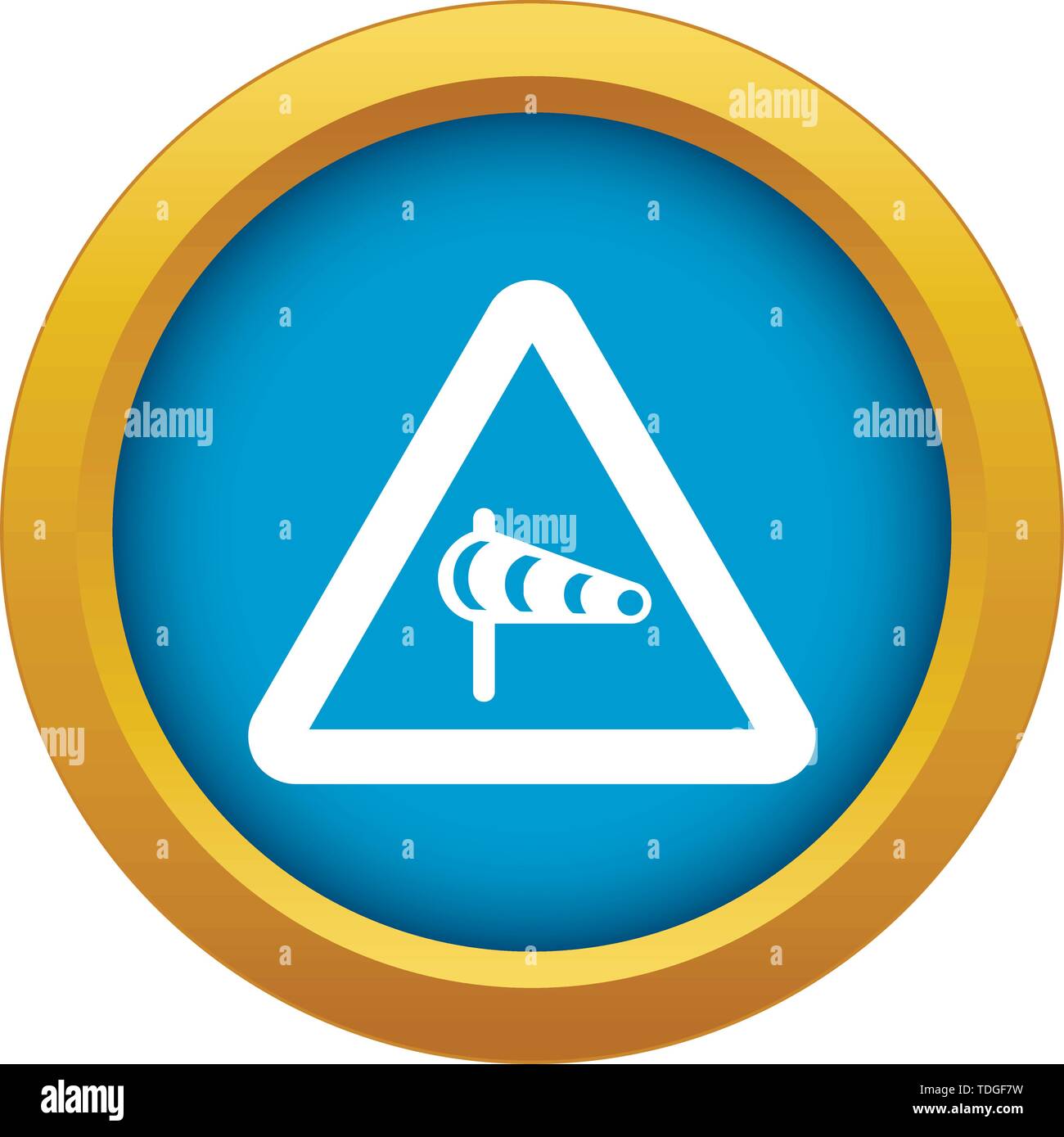 Sign warning about cross wind from the left icon blue vector isolated ...