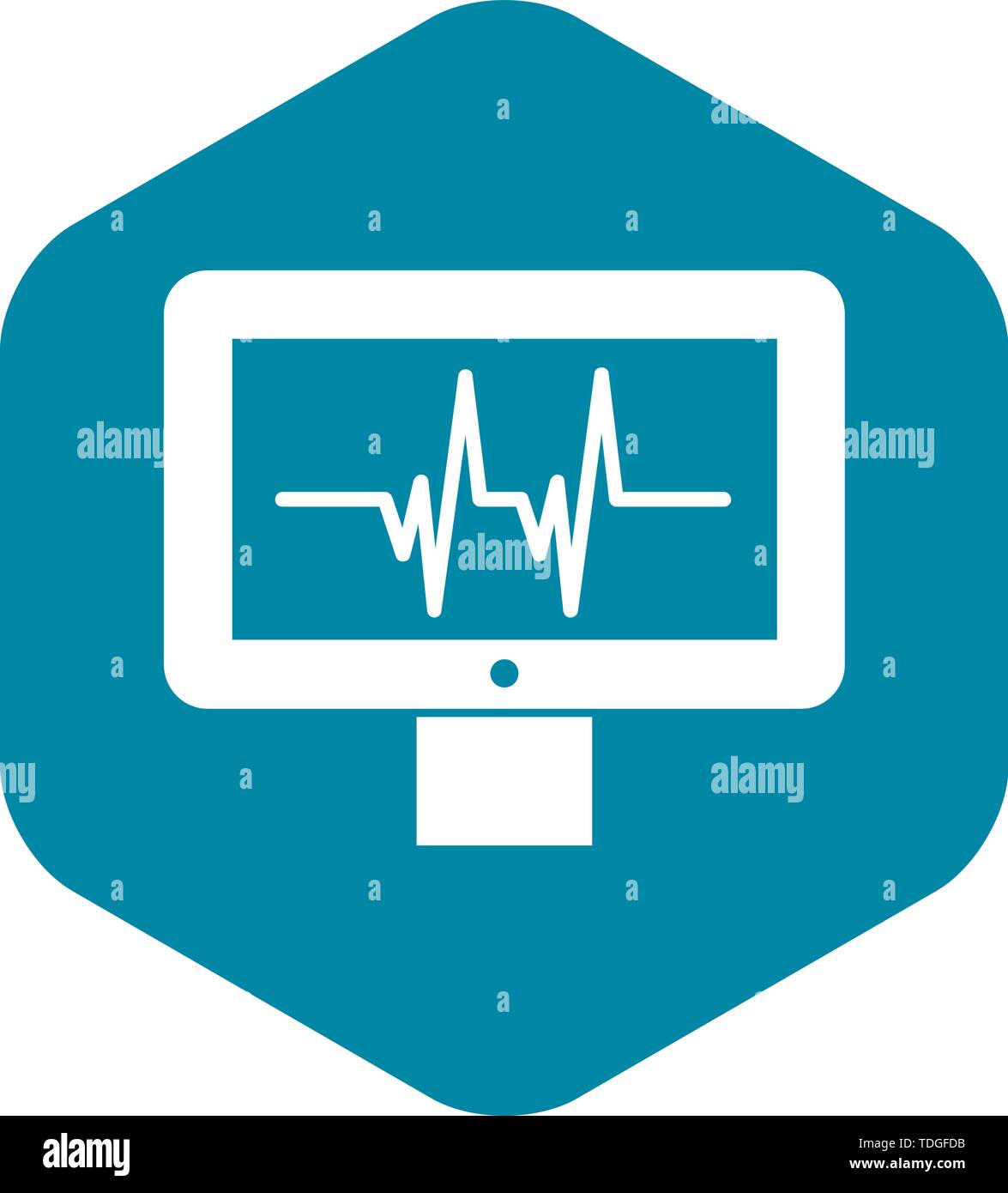 Electrocardiogram monitor icon, simple style Stock Vector Image & Art ...