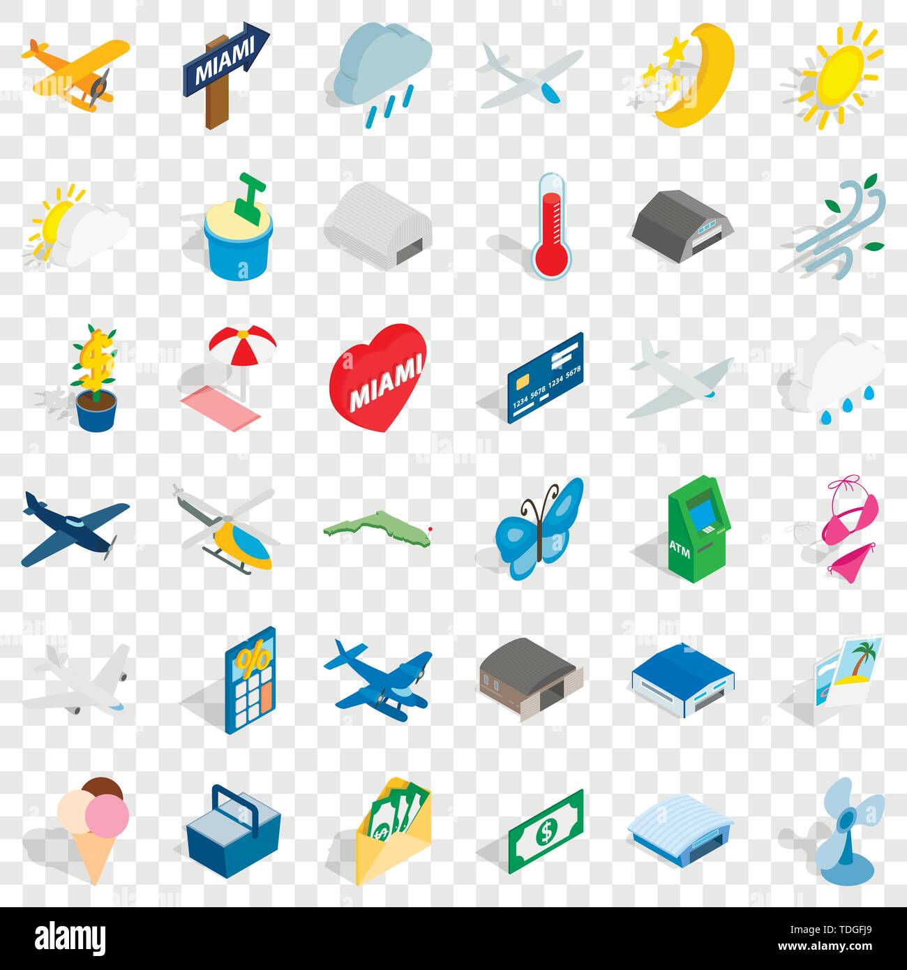 Fly icons set, isometric style Stock Vector Image & Art - Alamy