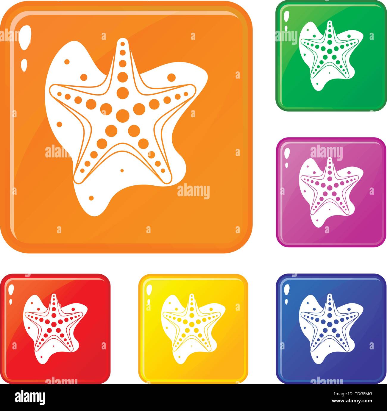 Sea star icons set vector color Stock Vector Image & Art - Alamy