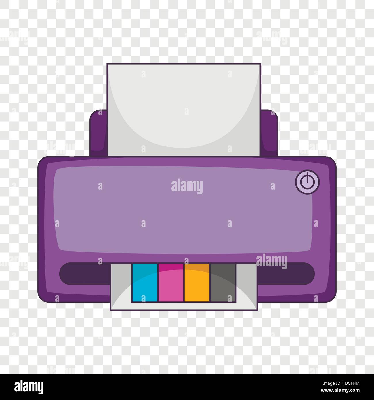 Printer with CMYK colored paper icon cartoon style Stock Vector Image ...