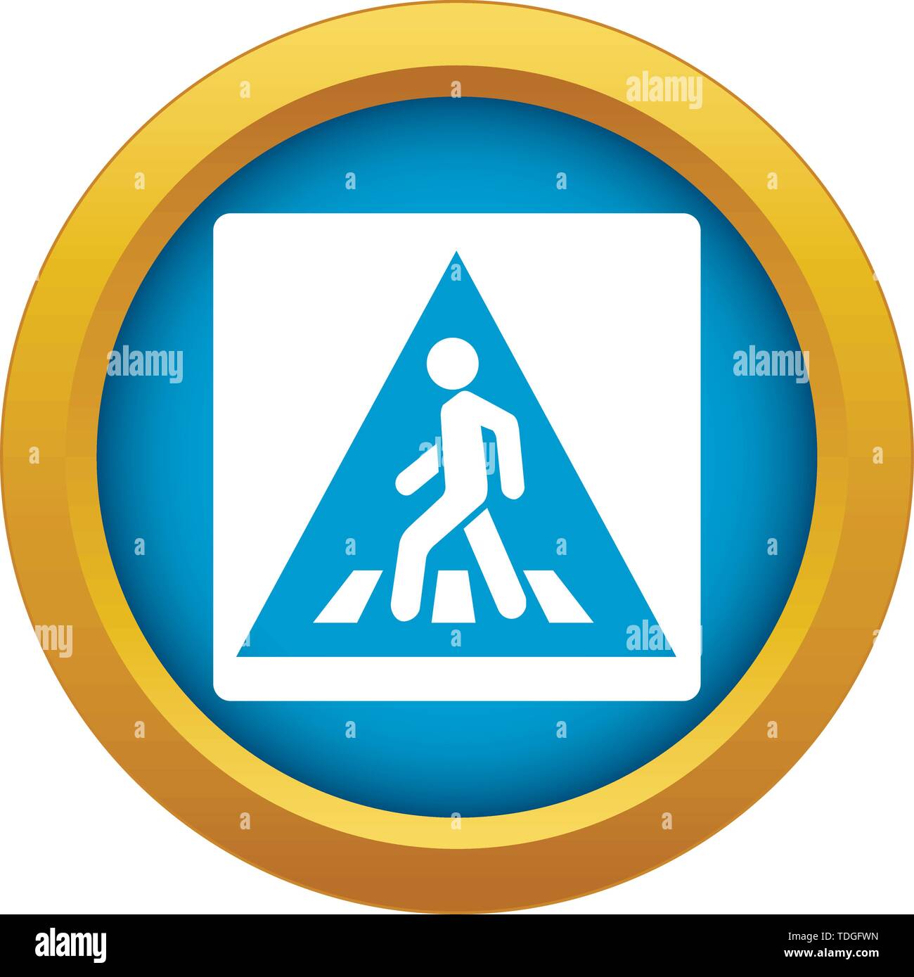 Pedestrian road sign icon blue vector isolated Stock Vector Image & Art ...
