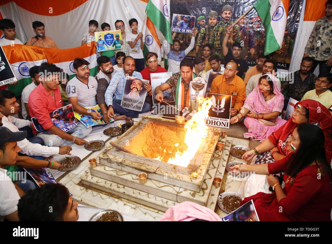 New Delhi, India. 16th June, 2019. Cricket fan of Indian Cricket Team ...