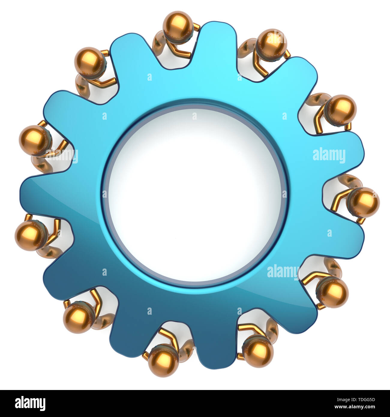 Teamwork community business process 11 mans turning gear together ...
