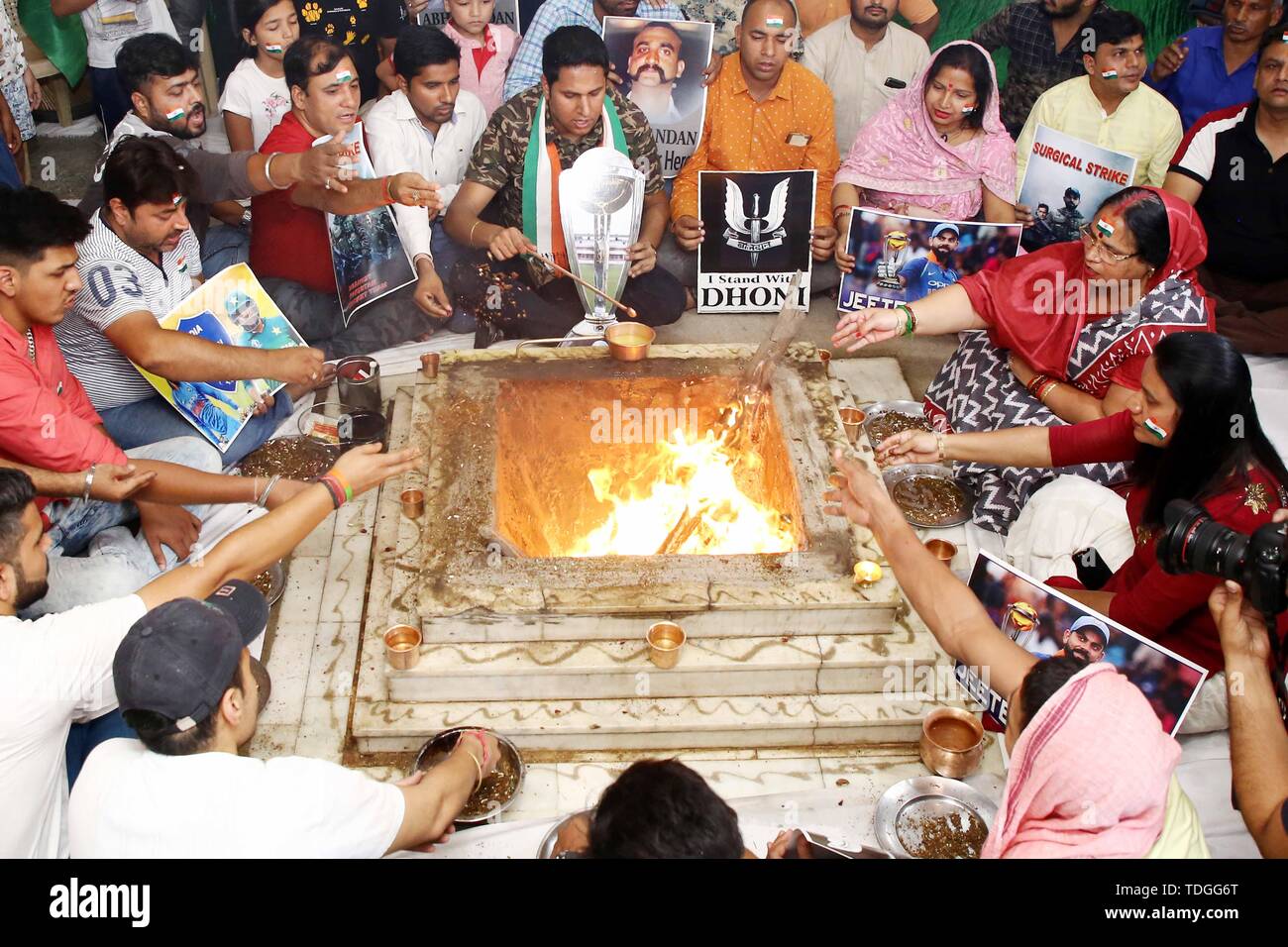 New Delhi, India. 16th June, 2019. Cricket fan of Indian Cricket Team ...