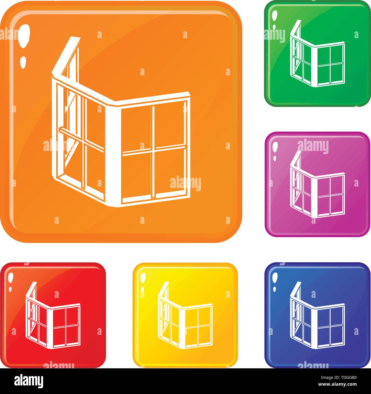 Facade window frame icons set vector color Stock Vector Image & Art - Alamy