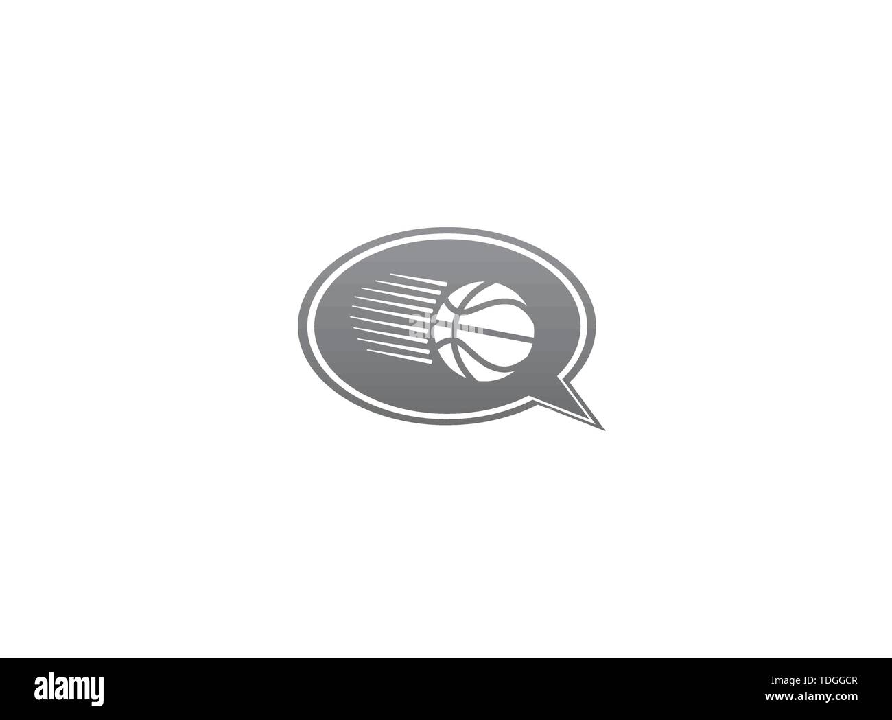 Basketball shoot in a chat icon for logo design illustration Stock ...