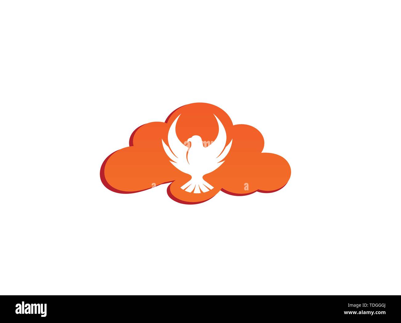 Falcon or eagle open wings flying logo design illustration, hawk in a ...