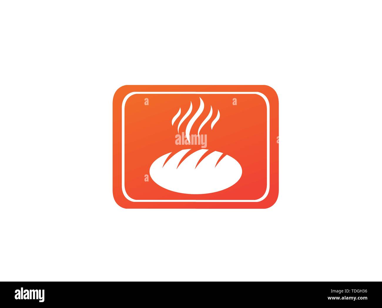 Creative hot Bread in a rectangle shape for logo design illustration ...