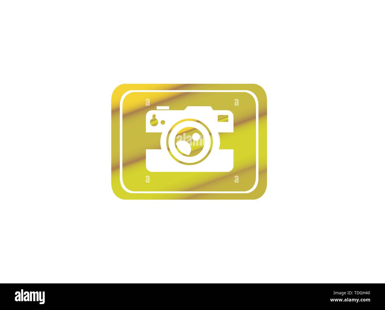 Photographe an old style camera logo design illustration in a rectangle ...