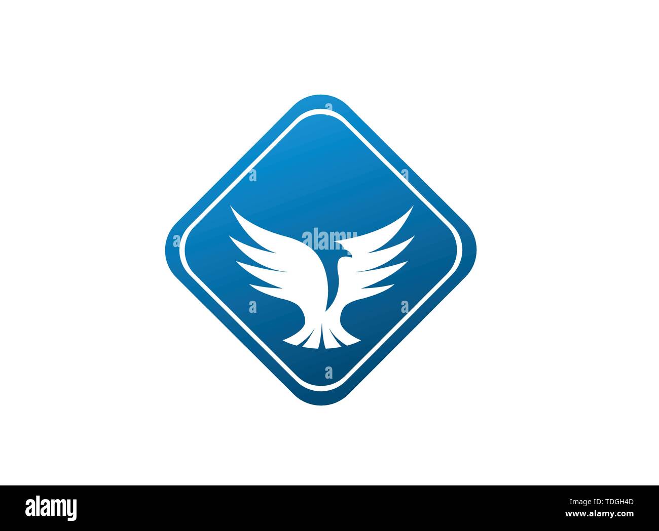 Bird dove open wings flying logo design illustration, pigeon in a ...
