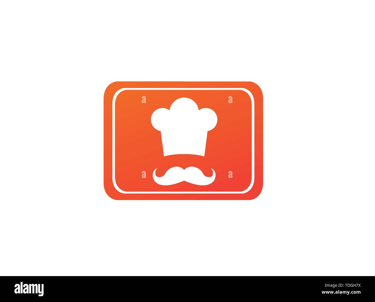 Cooker with mustache smile and wear a big hat logo design illustration ...