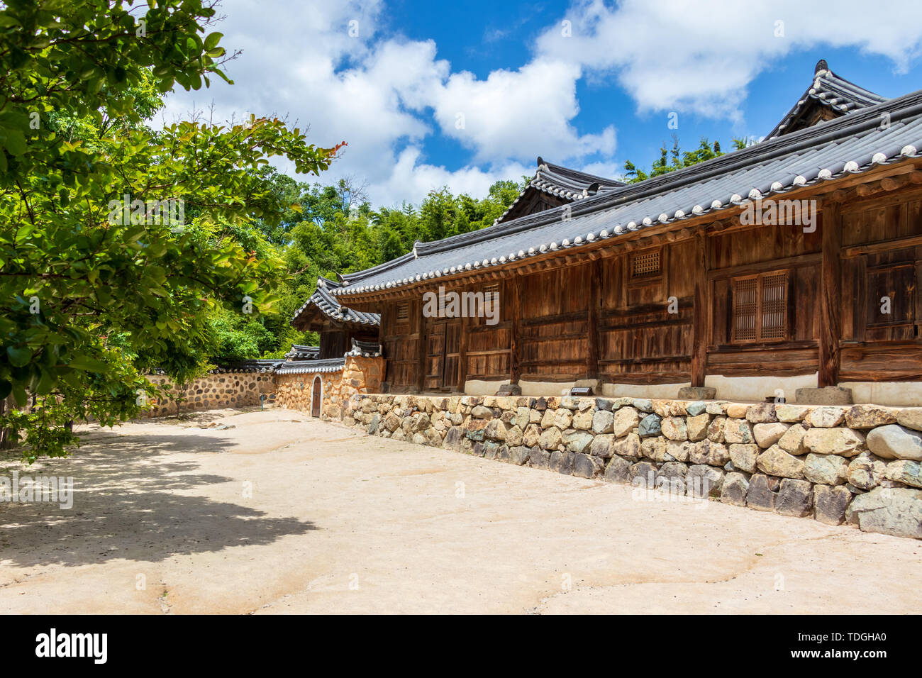 Details of korean traditional style building facade in the Yangdong ...