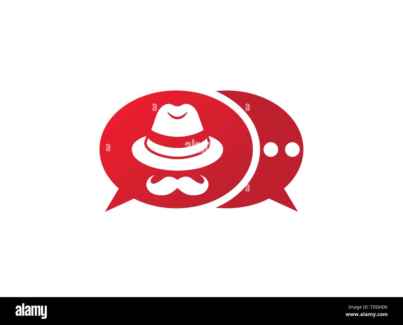 inspector with hat and mustache for logo design illustration, detector ...