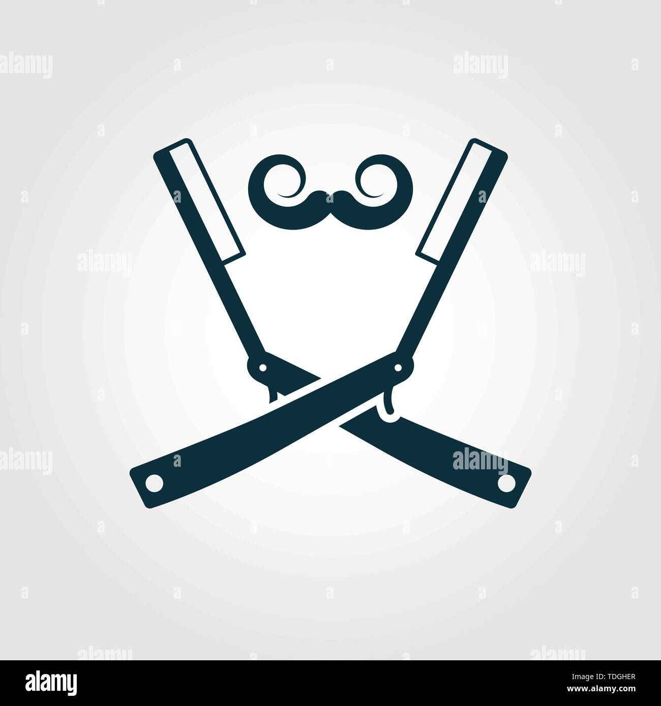 Straight Razors Cross vector icon symbol. Creative sign from barber ...