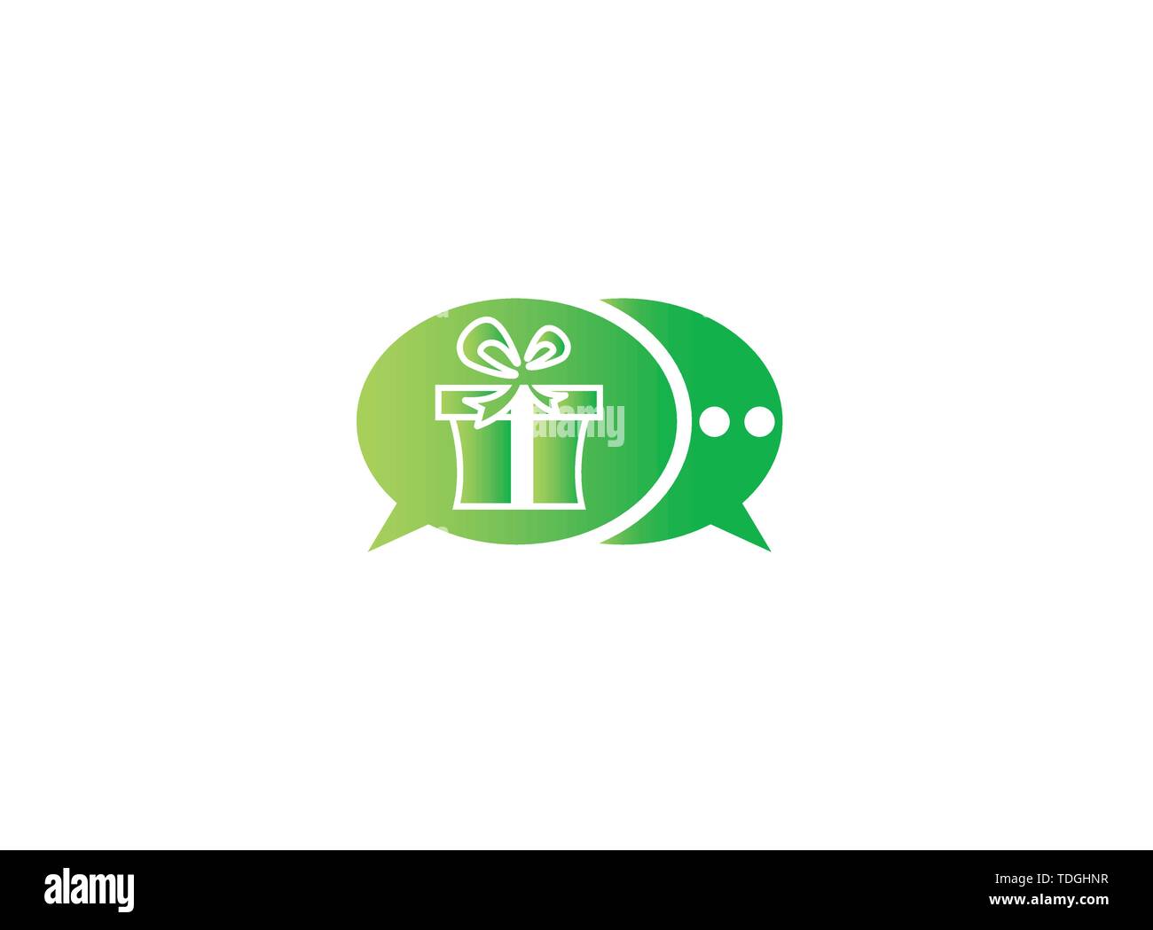 Gift box and surprise for logo design illustration in chat icon Stock ...