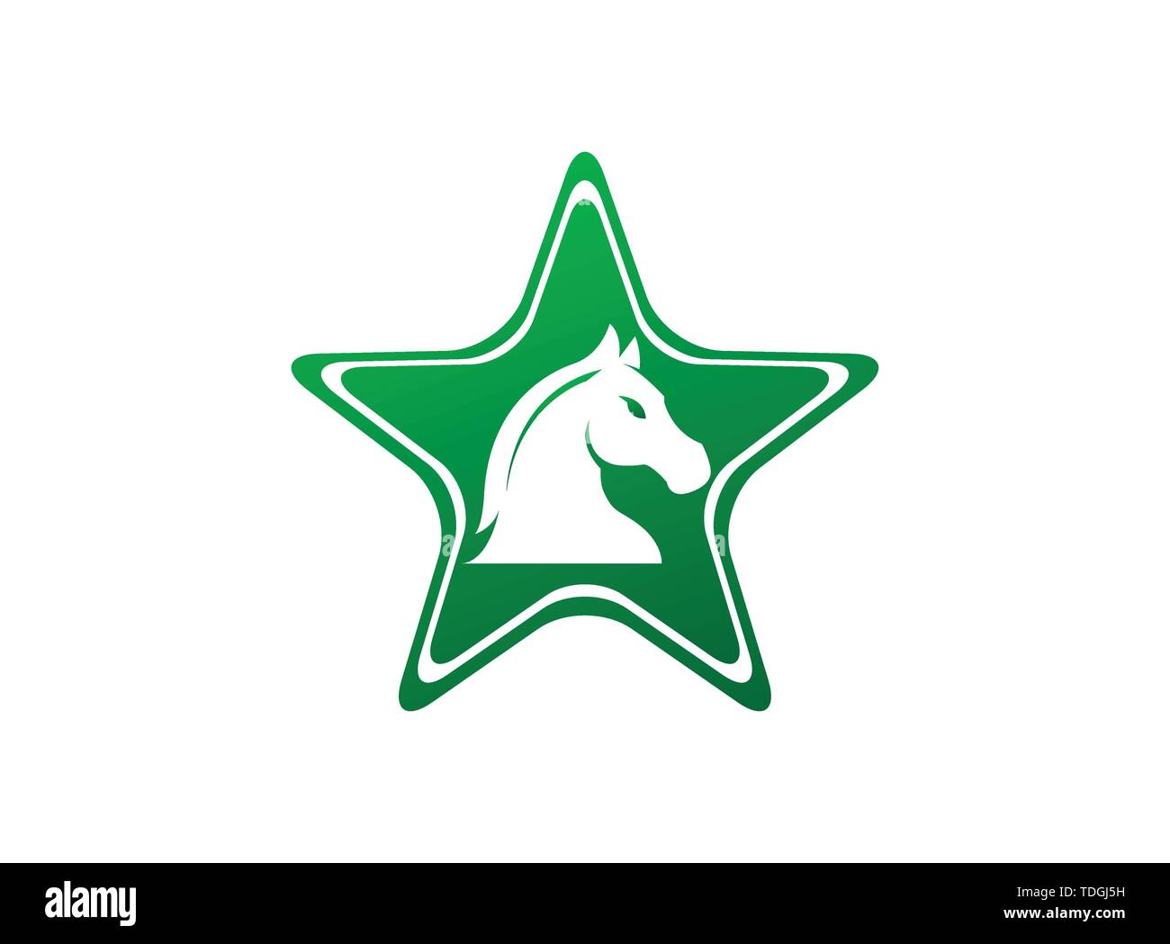 Horse head in the star shape for chess symbol logo design illustration ...