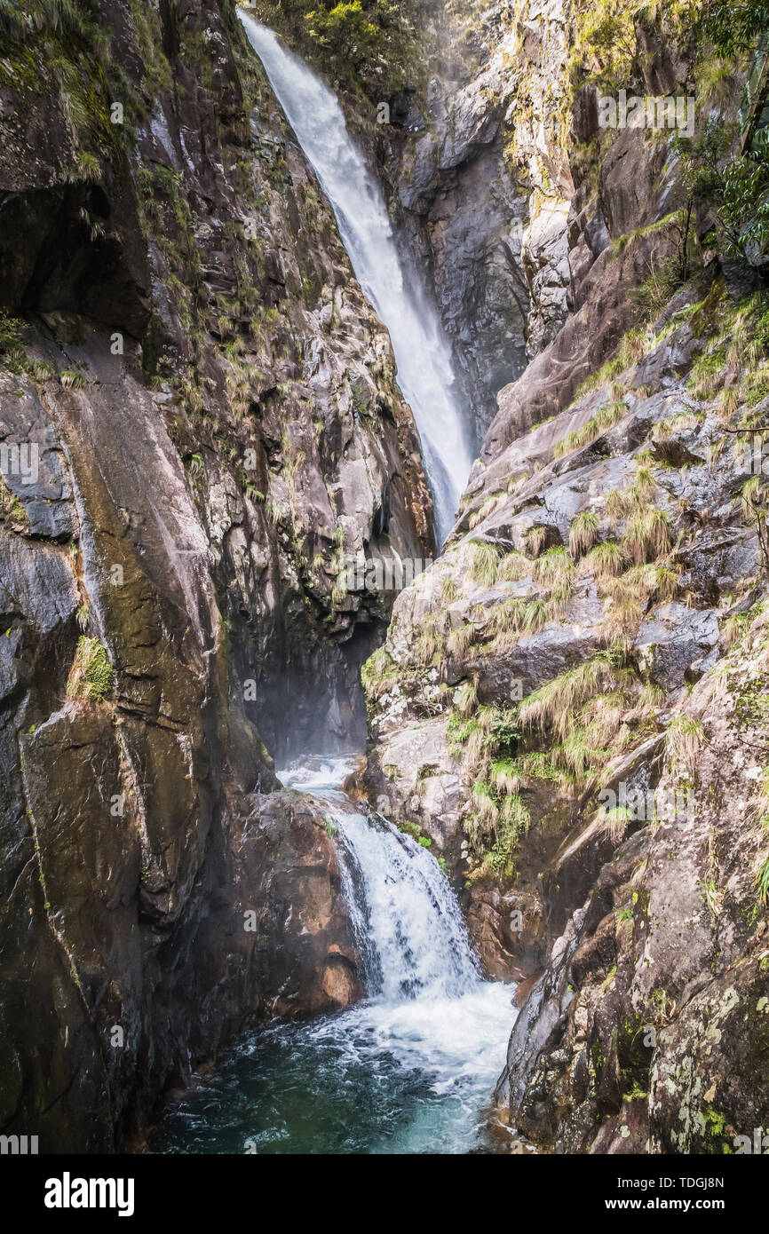 Jiangxi, Wuyuan, Wolong Valley, waterfall, water flow Stock Photo - Alamy