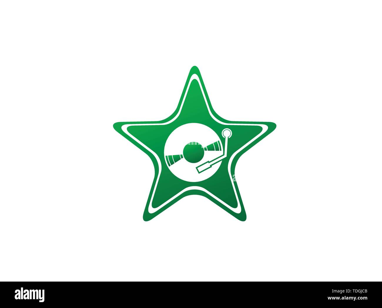 Vinyl disk for dj mixing music logo design illustration in the shape ...